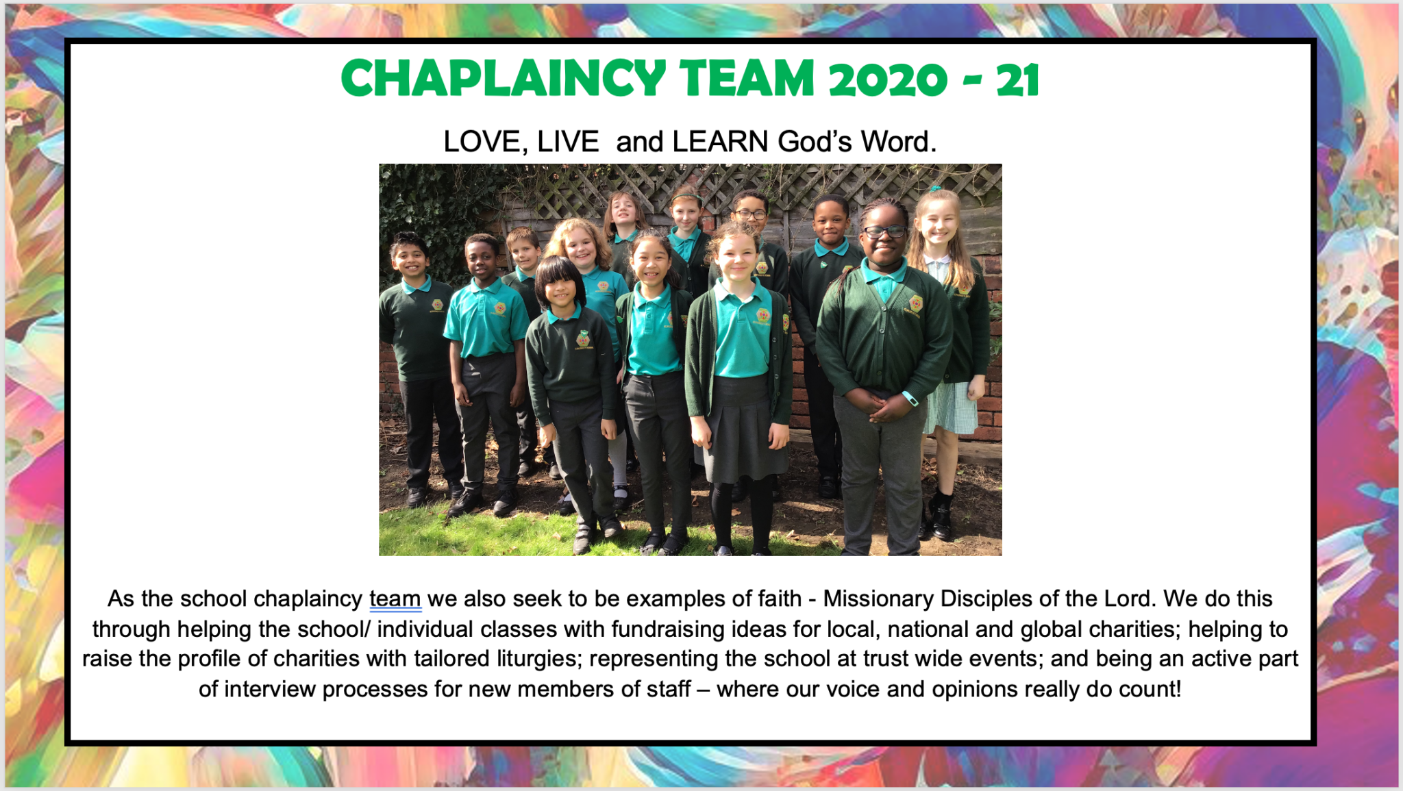 Chaplaincy - Meet the Team - St Patrick's Catholic Voluntary Academy